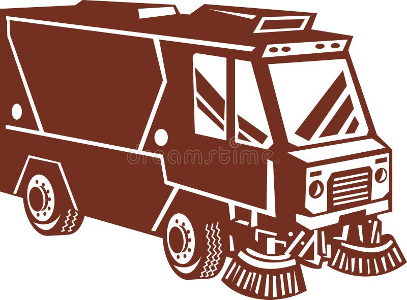 Street Sweeper Cleaner Truck Stock Illustration - Illustration of ...