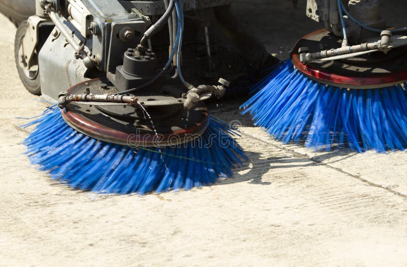 A Street Sweeper Machine Cleaning the Street Stock Photo - Image of ...