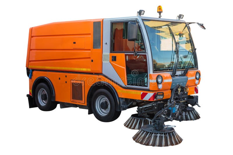 Street sweeper vehicle stock image. Image of equipment - 275165221