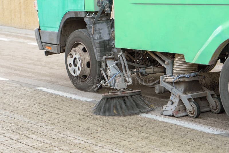 Street cleaning machine stock image. Image of cleaning - 164217211