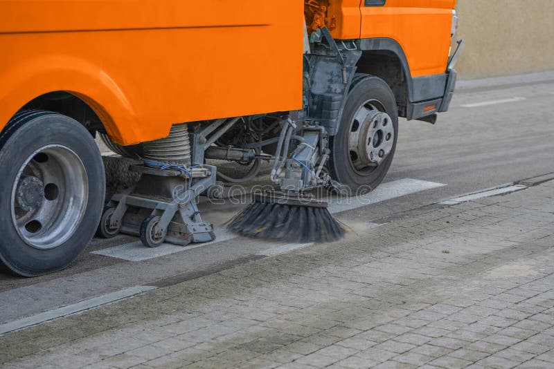 Street Cleaning Machine on the Street Stock Photo - Image of equipment ...