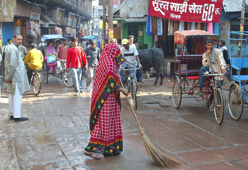 Street sweeper in Mathura editorial stock image. Image of hinduist ...