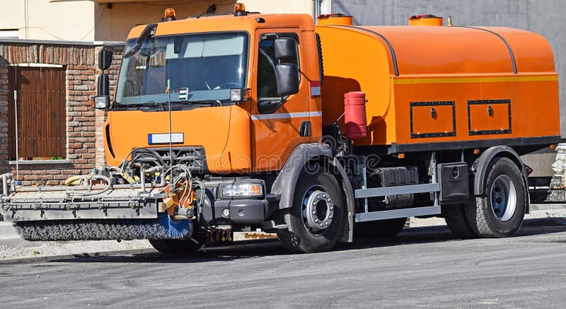 Street sweeper vehicle stock photo. Image of equipment - 60388752