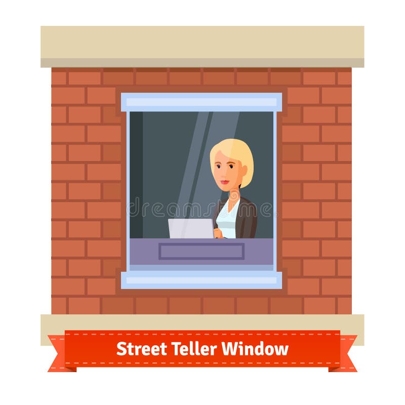 Bank Teller Window Woman Stock Illustrations – 106 Bank Teller Window ...