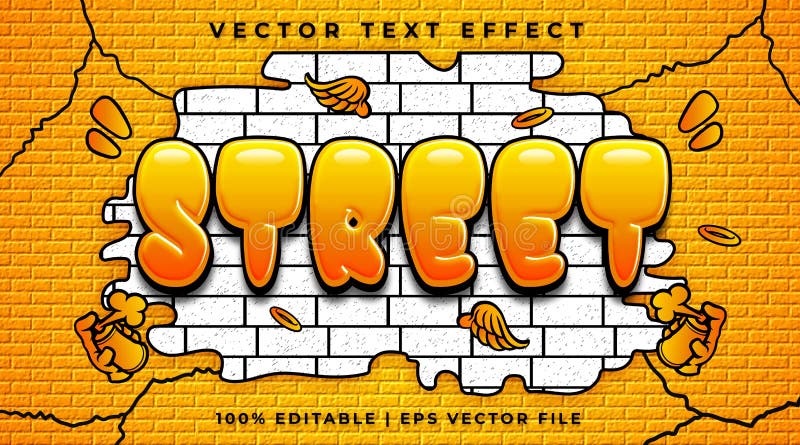 Street text effect style stock vector. Illustration of graphics - 236192600