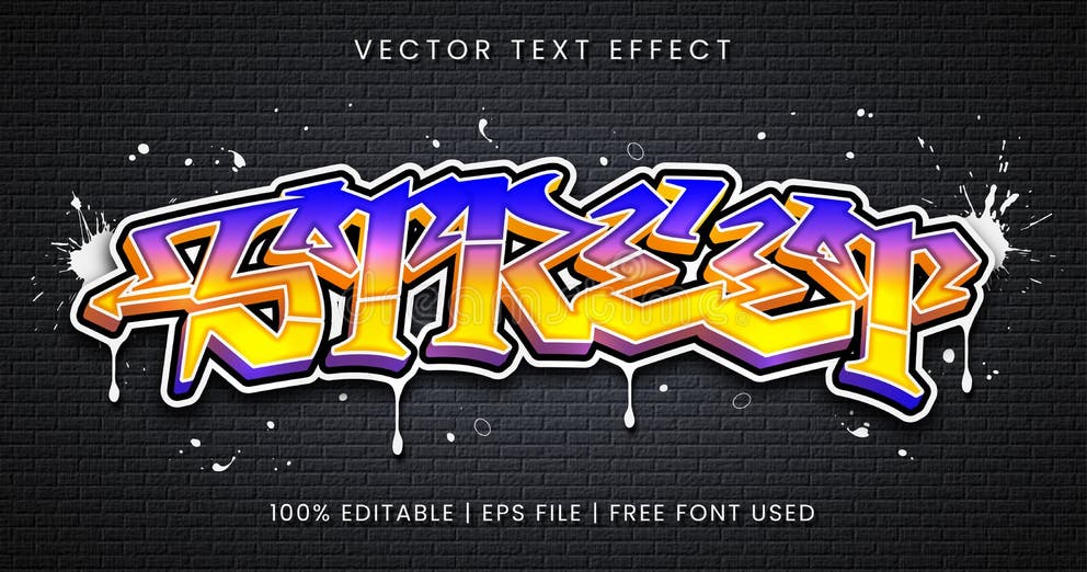 Street Editable Text Effect Style Stock Vector - Illustration of ...