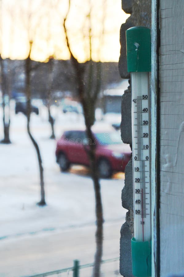 On a Street Thermometer about Minus 25 Degrees Stock Image - Image of ...