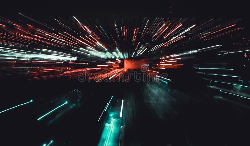 Street Town Unfocused Motion Abstract Continuous Lines Perspectives Red ...