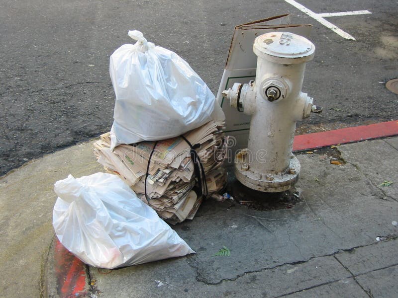 Street Trash stock image. Image of bags, disposal, street - 206875