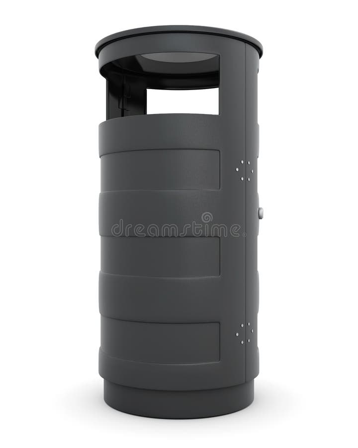Trash Can On White Background. 3d Illustration Stock Illustration ...