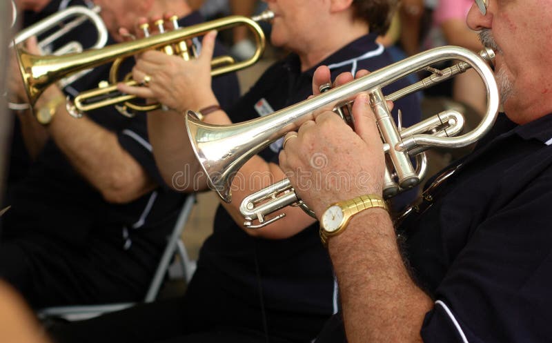 Street Trumpet Orchestra stock photo. Image of melody - 5259702