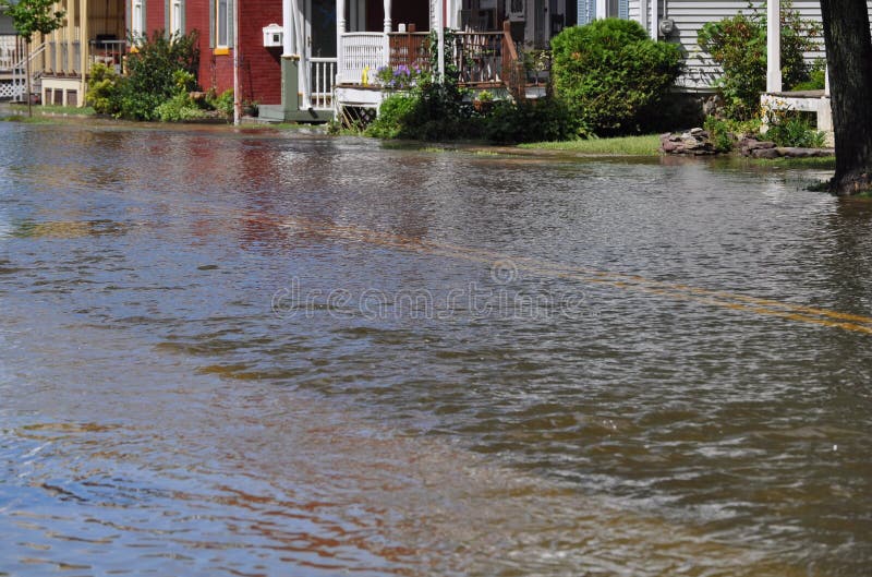 Street under flood waters editorial image. Image of overflow - 21080040