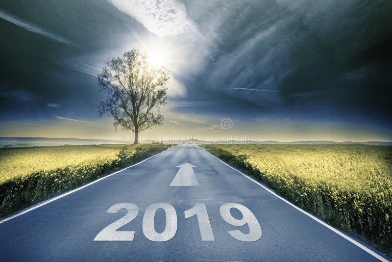 Street with unknown future stock image. Image of field - 128109139