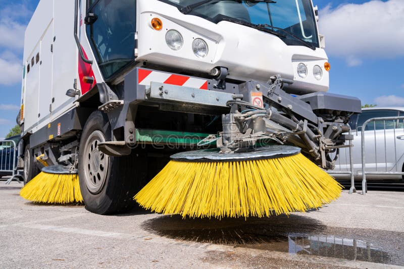 Street Vacuum Cleaner Sweeper Machine. Stock Image - Image of machinery ...