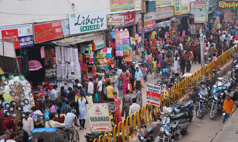 Street in Varanasi editorial stock image. Image of varanasi - 17958424