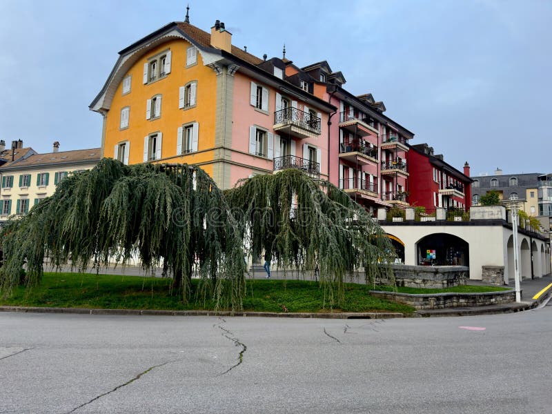 Street in Vevey with Its Camera Museum. Editorial Photo - Image of ...