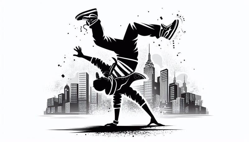 Street Vibes Silhouettes of Dance and Expression Stock Illustration ...