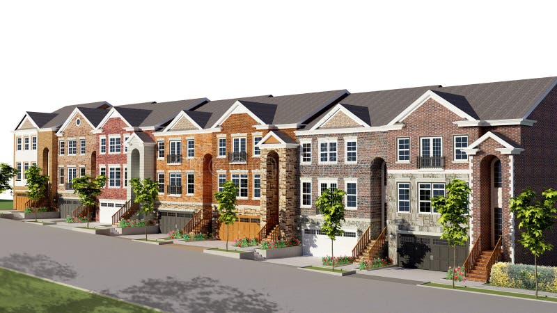 Street view stock image. Image of street, rendering, house - 4551863