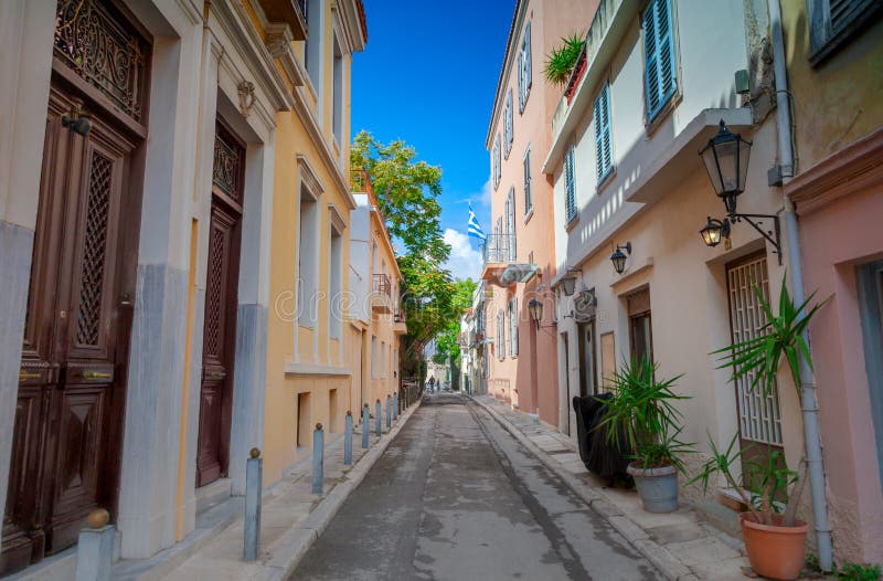 Street view of Athens stock image. Image of city, beautiful - 241351799