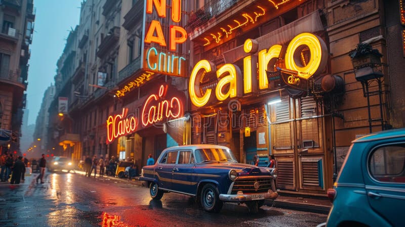 Street View of Cairo, Egypt Stock Illustration - Illustration of ...