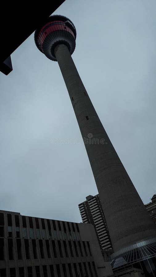 Street View of the Calgary Tower. Stock Image - Image of ...