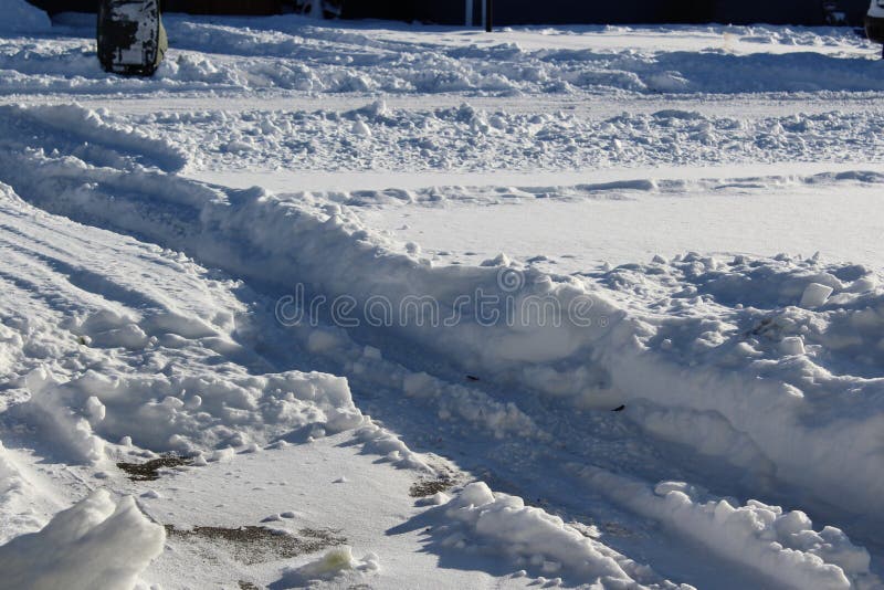 The Street View after an Extreme Snowstorm Stock Photo - Image of drive ...