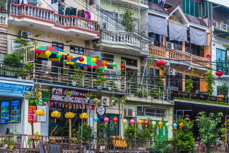 Hanoi Train Street. Life beside the Train Tracks in Old City Stock ...