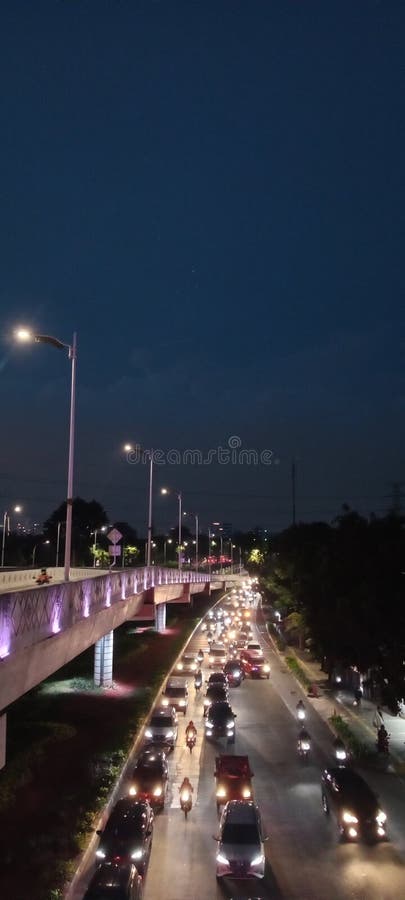 Street View Jakarta at Night Vibe Stock Image - Image of night, vibe ...