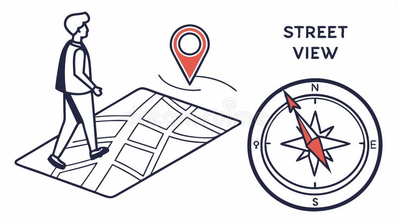 Street View Map Icon, Location and Urban Navigation Symbol Vector ...