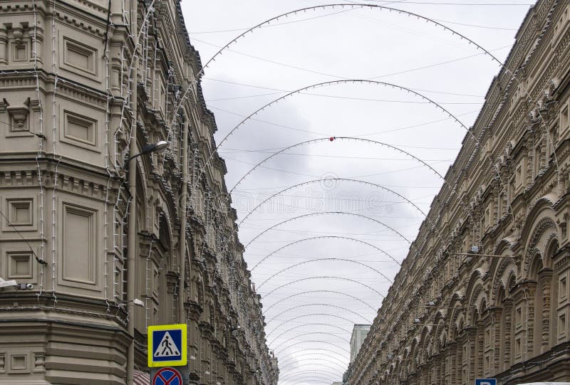 Street view in moscow stock image. Image of architecture - 92742641