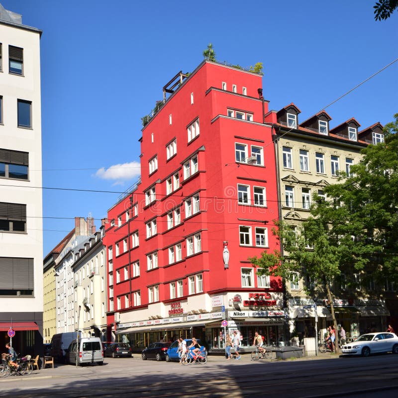 A Street View in Munich, Germany Editorial Image - Image of house ...