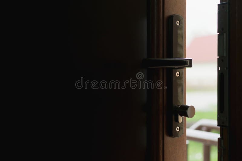 Street View through the Open Door Stock Image - Image of beauty, cover ...