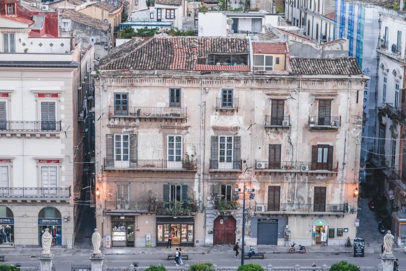 Street View of Palermo, Sicily in Italy Stock Photo - Image of building ...