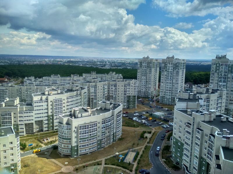 Street view from the roof stock photo. Image of street - 177800132