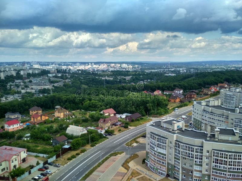 Street view from the roof stock photo. Image of roof - 177800616