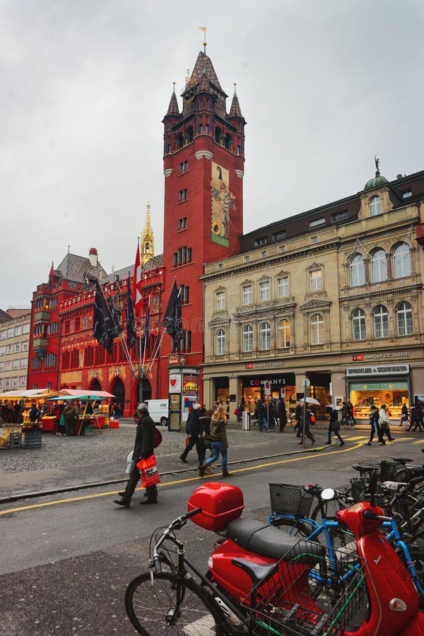 Street View of Town Hall in Marktplatz in Basel Editorial Photography ... Street View of Town Hall in Marktplatz in Basel Editorial Photography ...