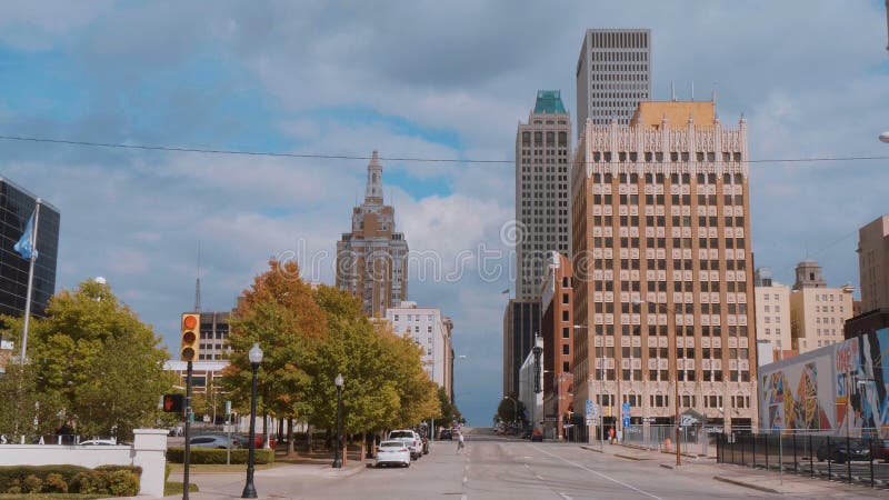 Street View in Tulsa Downtown - TULSA-OKLAHOMA, OCTOBER 21, 2017 ...