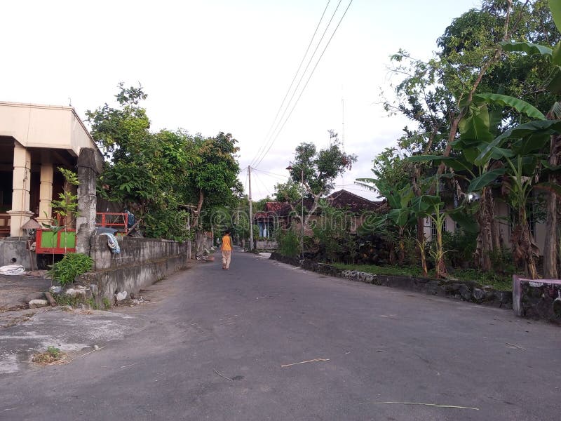 Street in a Village in Java Indonesia Stock Illustration - Illustration ...