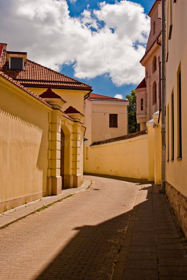 Street in Vilnius, Lithuania Stock Image - Image of cloud, vilnius: 8373769