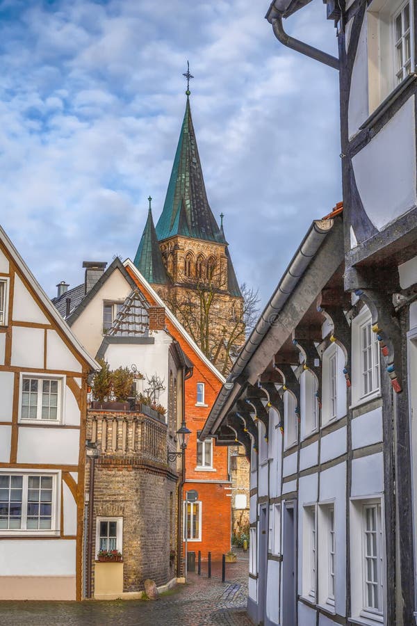 Street in Warendorf, Germany Stock Image - Image of rhine, church ...