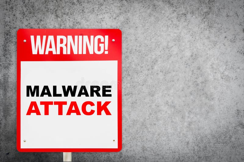 Street Warning Sign on Malware Attack Stock Illustration - Illustration ...