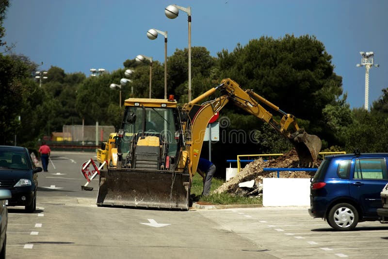 Street Work stock image. Image of residential, road, hard - 2477915