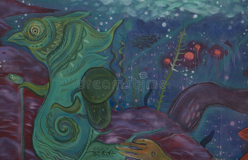 Street Work of Unknown Artists. Art is Everywhere. Nice Editorial ...