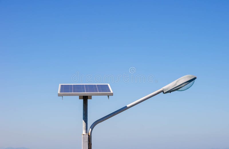 Streetlight with Solar Panel . Stock Image - Image of bulb, electric ...