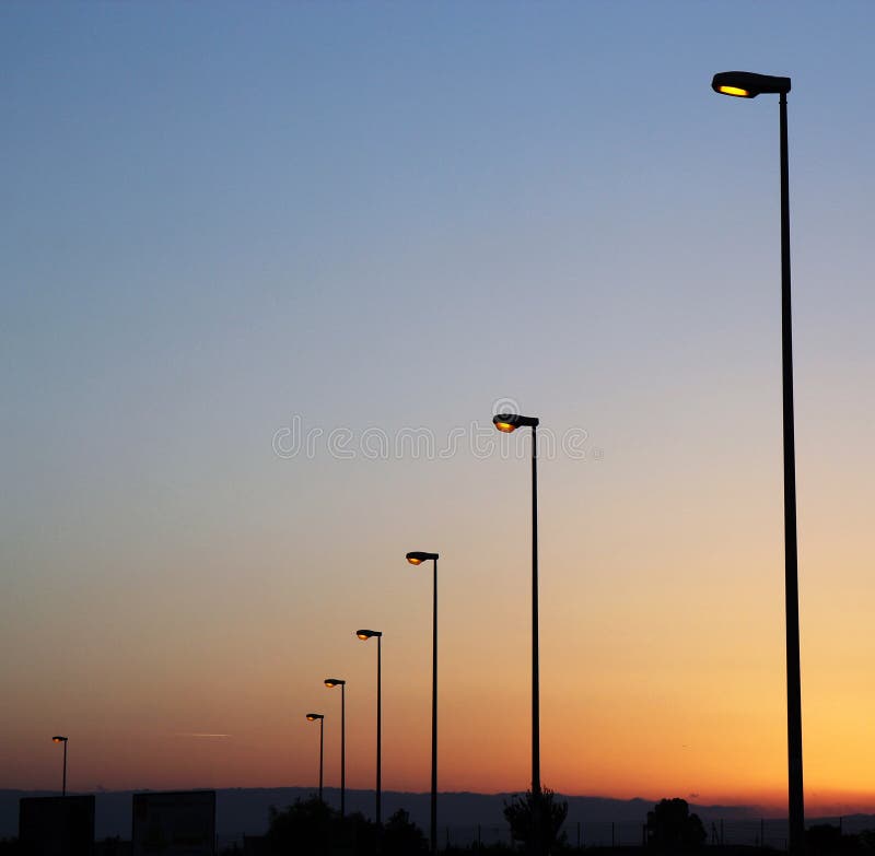 Streetlights stock image. Image of lights, lamp, road - 34814637