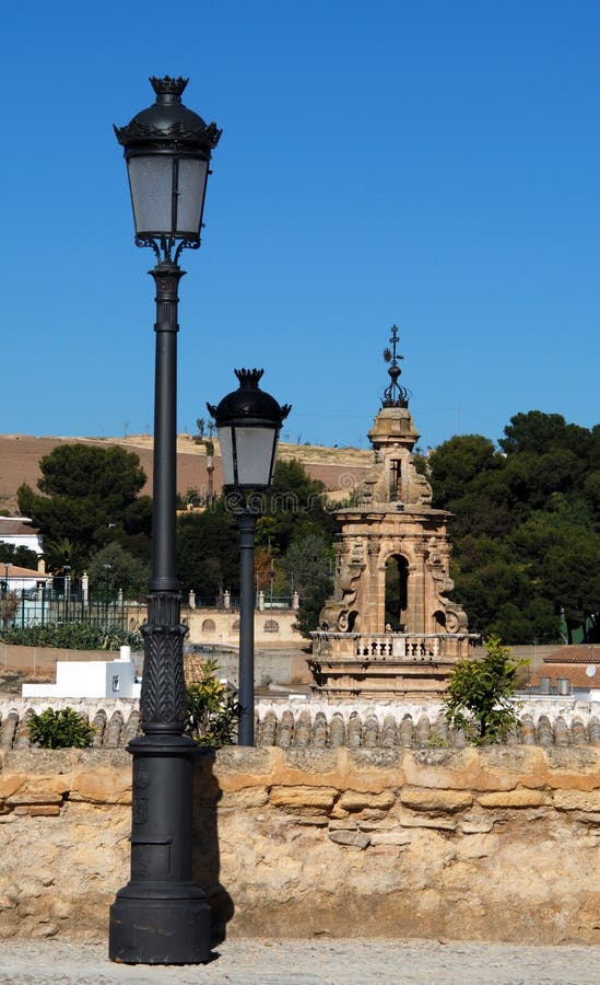 Streetlights and Mercy Tower, Osuna, Spain. Stock Photo - Image of ...