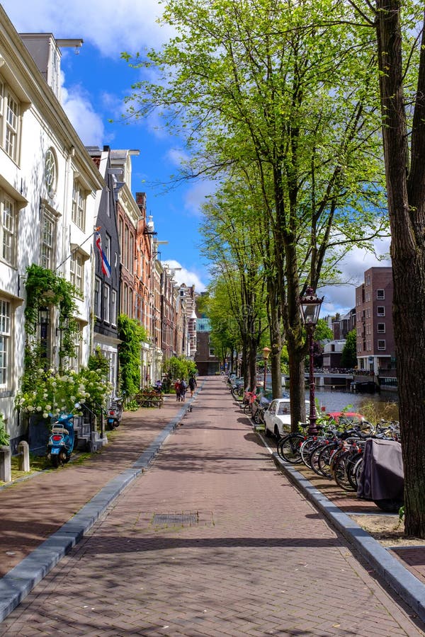 Streets of Amsterdam editorial stock photo. Image of town - 97737223