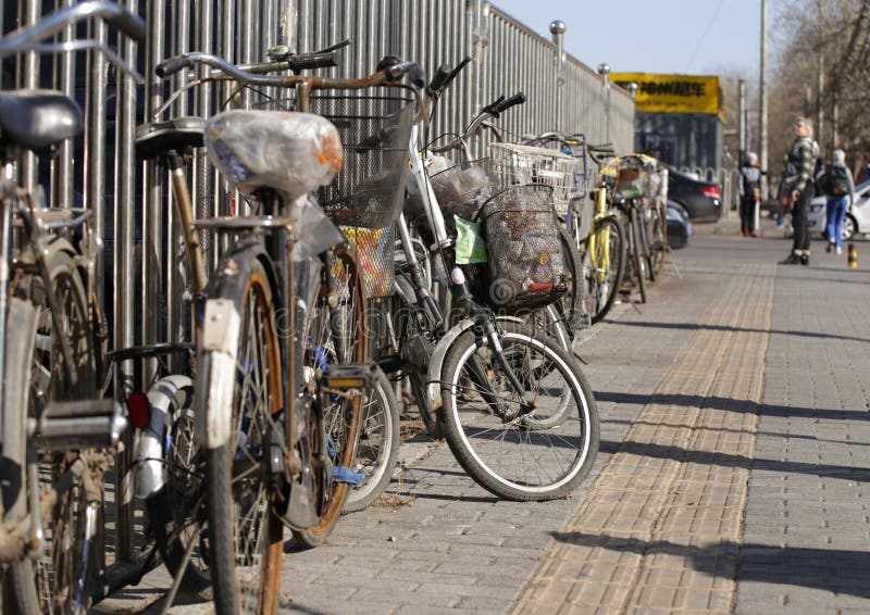 Streets of Beijing editorial stock photo. Image of bicycle - 76282463