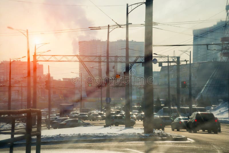 City with Problem Environment Stock Photo - Image of asphalt, particle ...