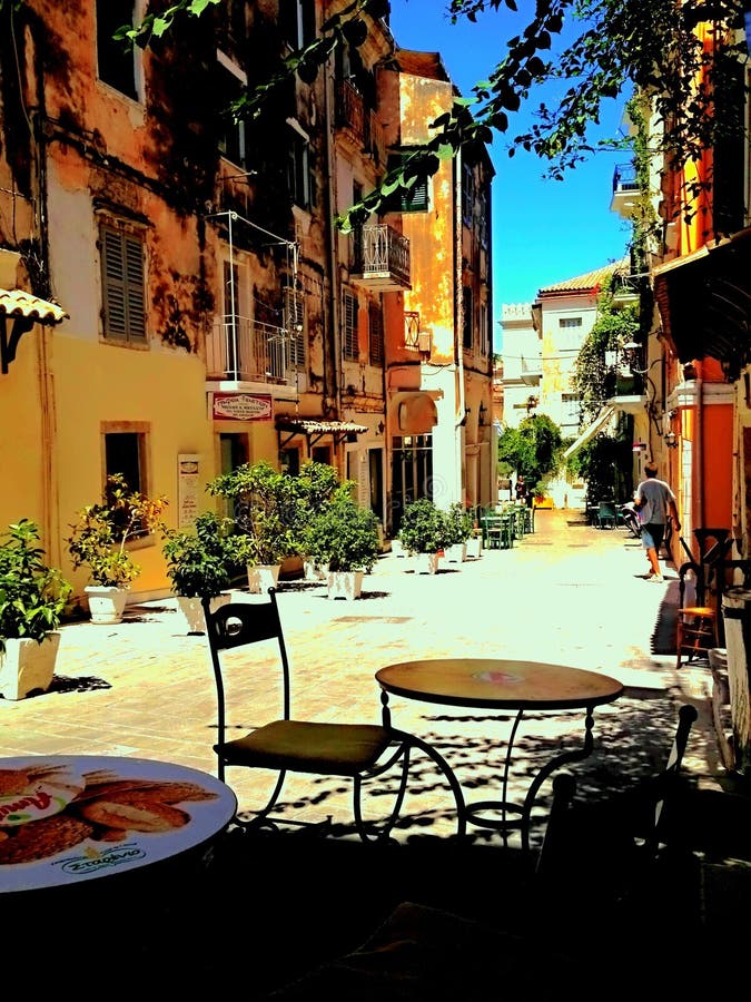 Streets of Corfu Town Panorama, Corfu Greece Editorial Photo - Image of ...